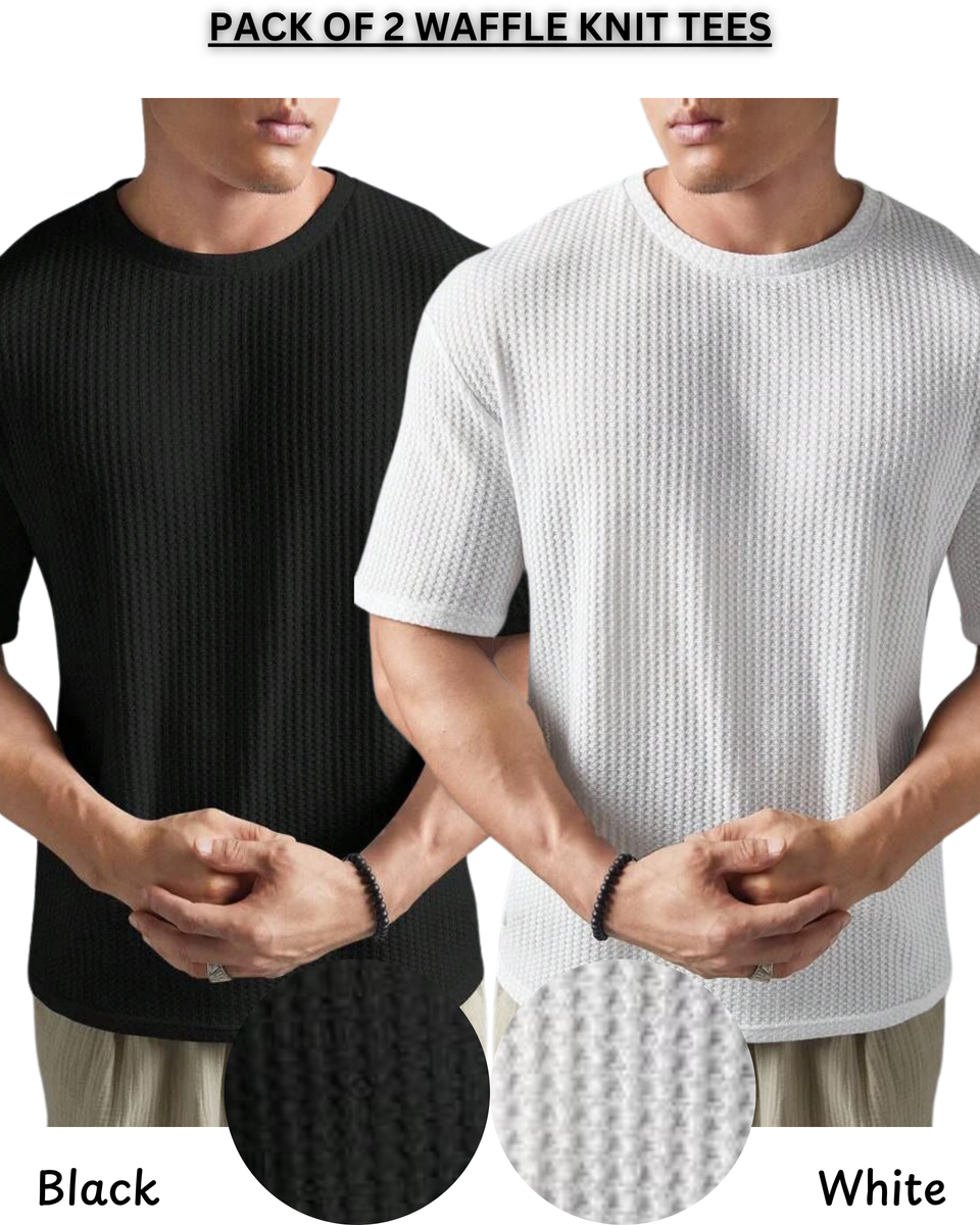 Pack of 2 – Waffle Knit Tees – thevintageclothings